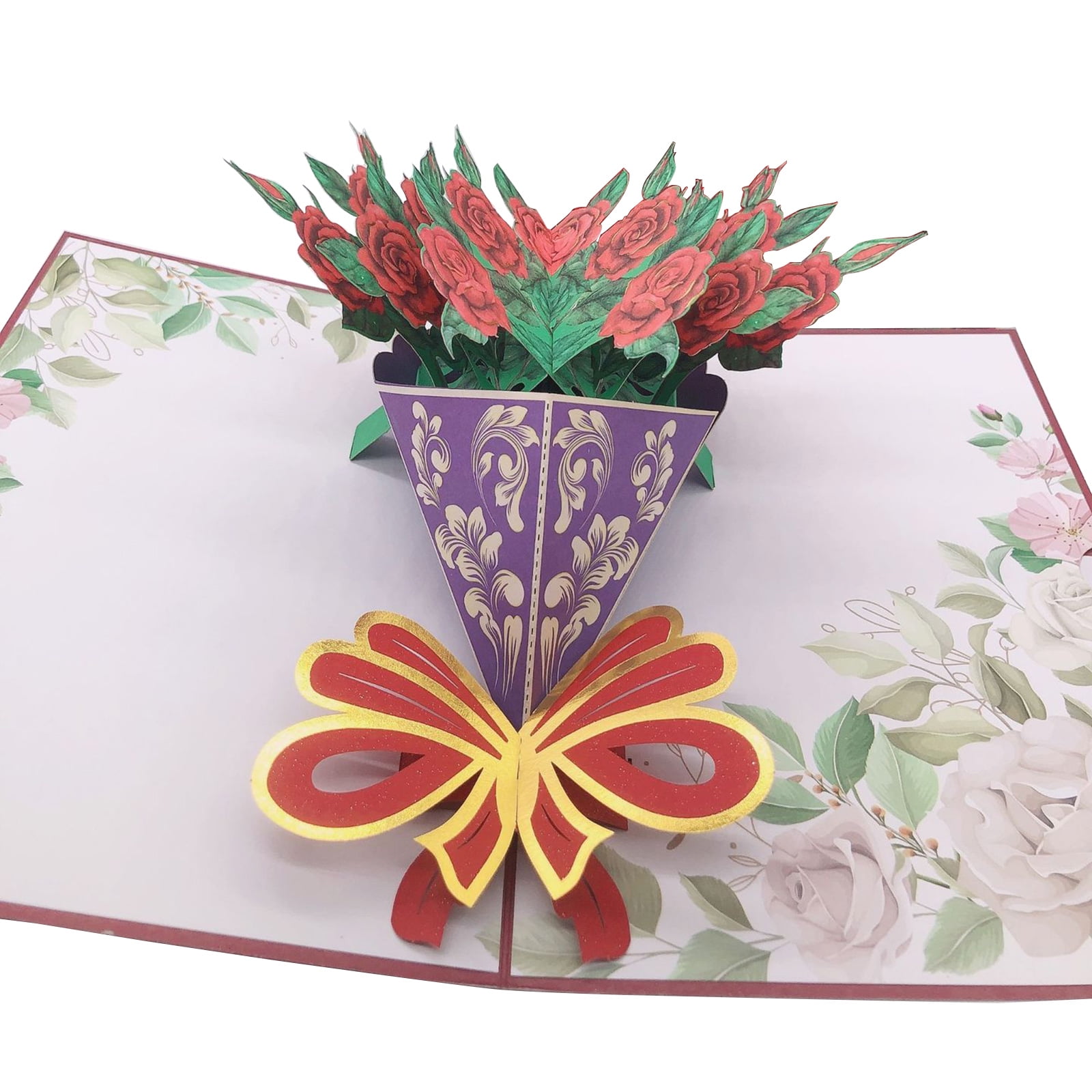 Necvior 3D for Pop Up Mothers Day Cards Floral Flower Bouquet Greeting ...