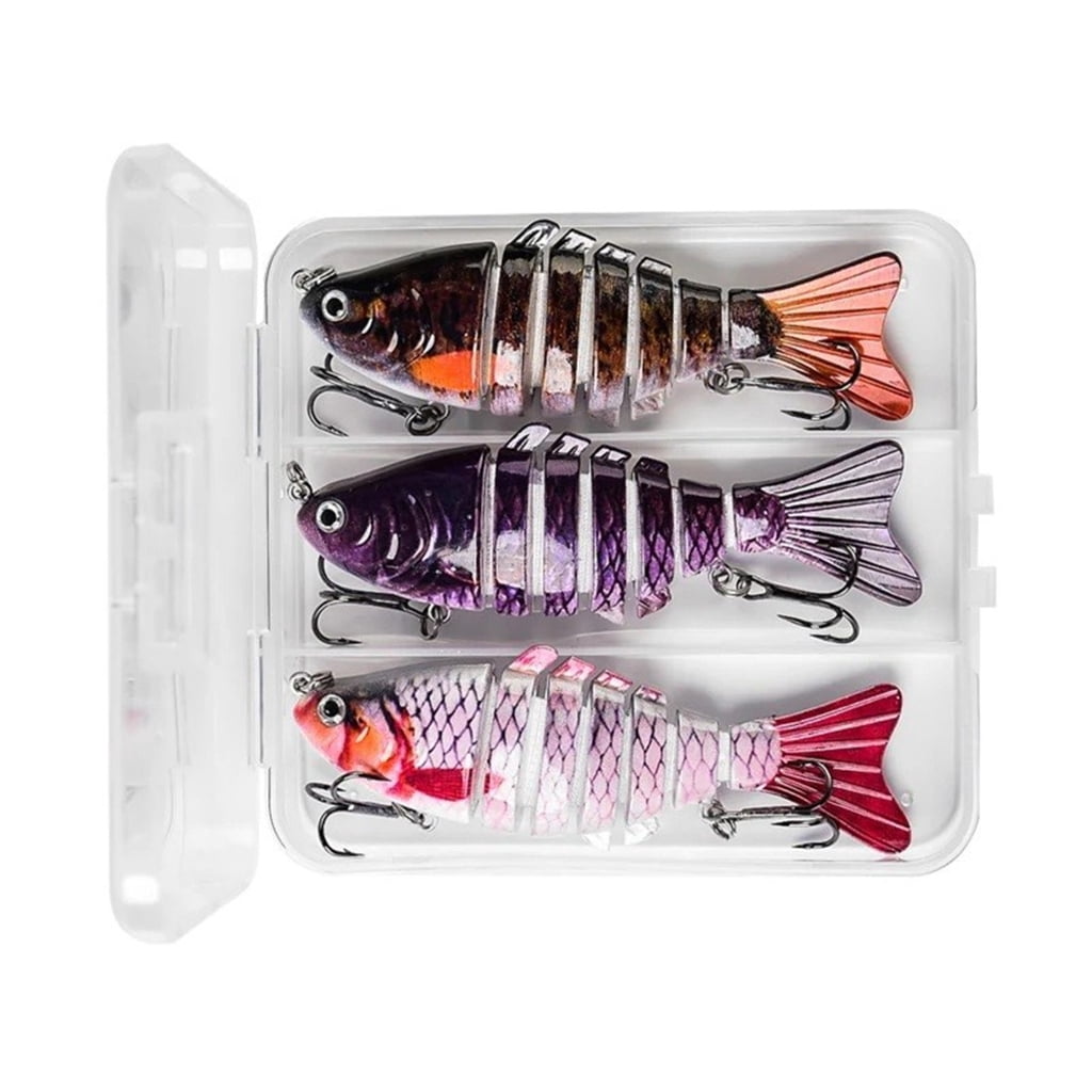 Necvior 3Pcs Multi Jointed Swimbait Fishing Lures Slow Sinking ...