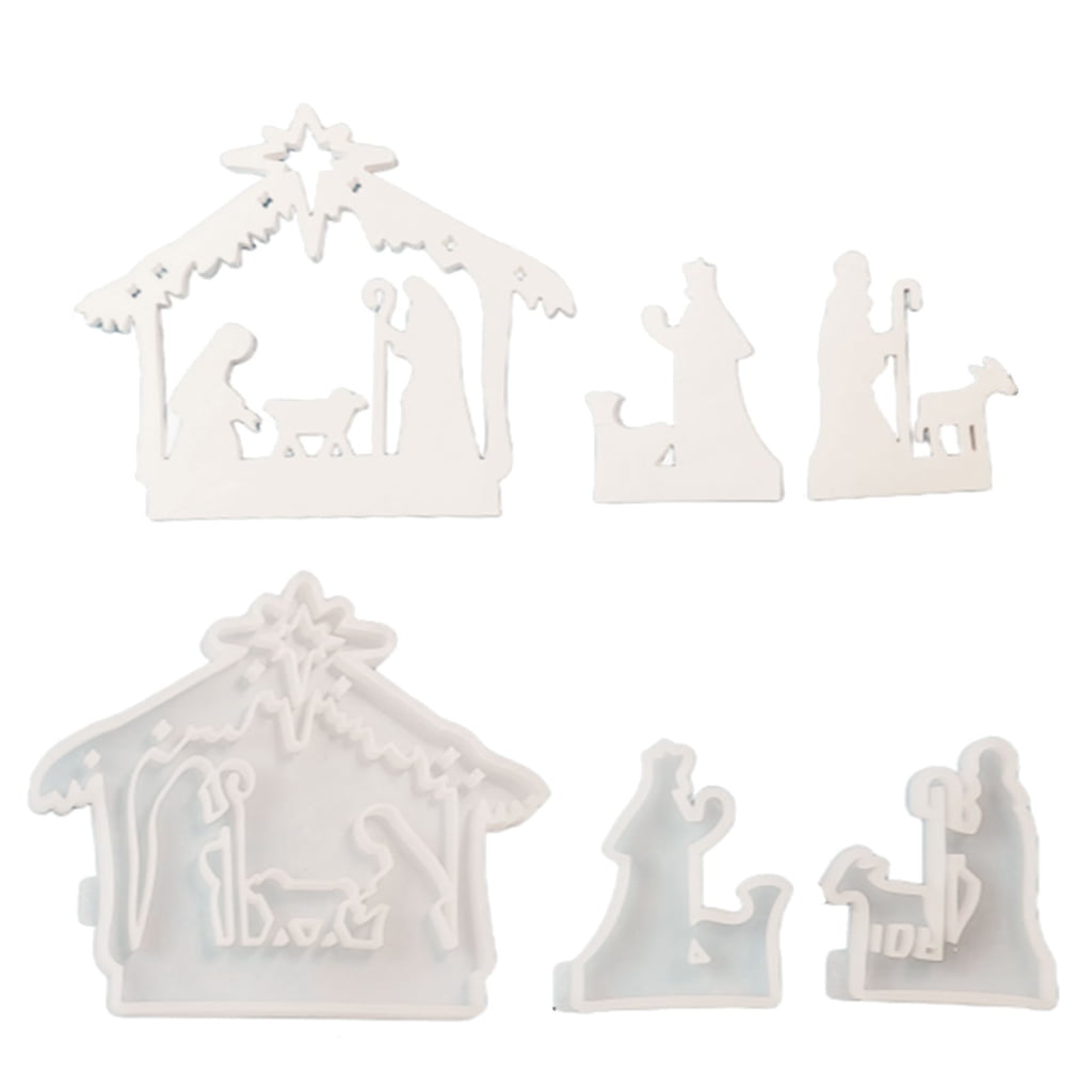 Necvior 3x Religious Silicone Molds Jesuses Baptism Candle Molds ...