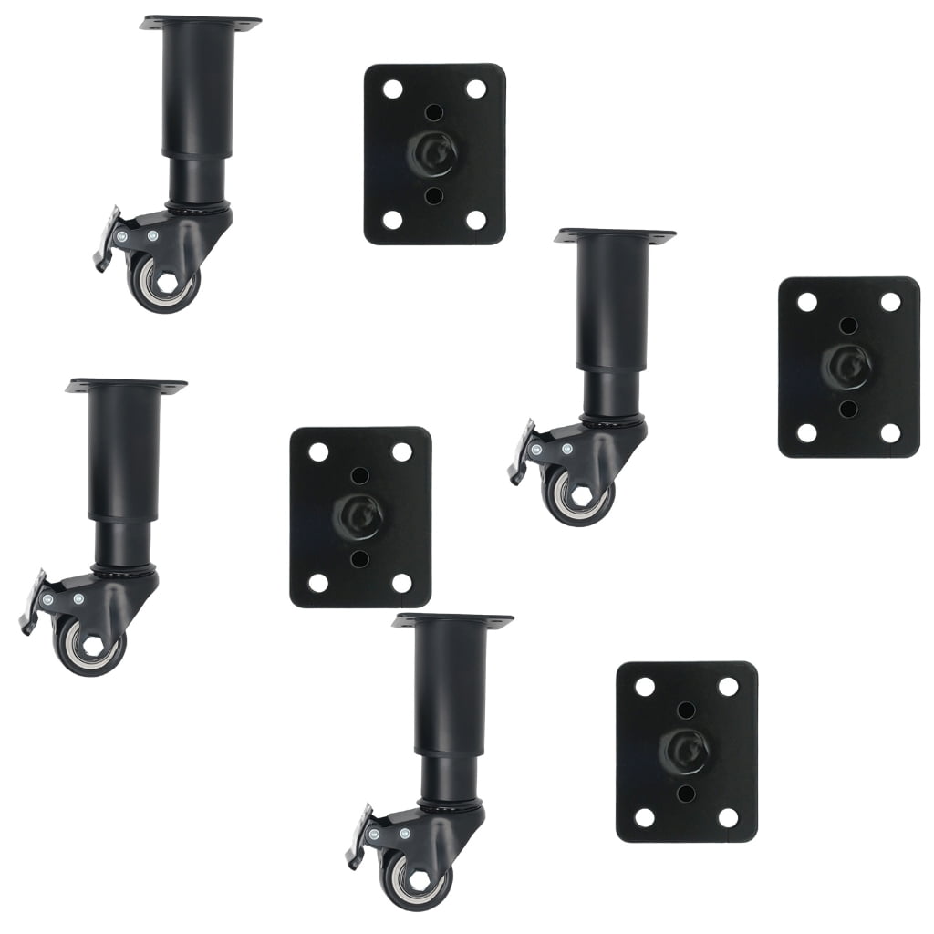 Necvior 4Pcs Metal Adjustable Furniture Legs with Swivels Caster Wheel ...