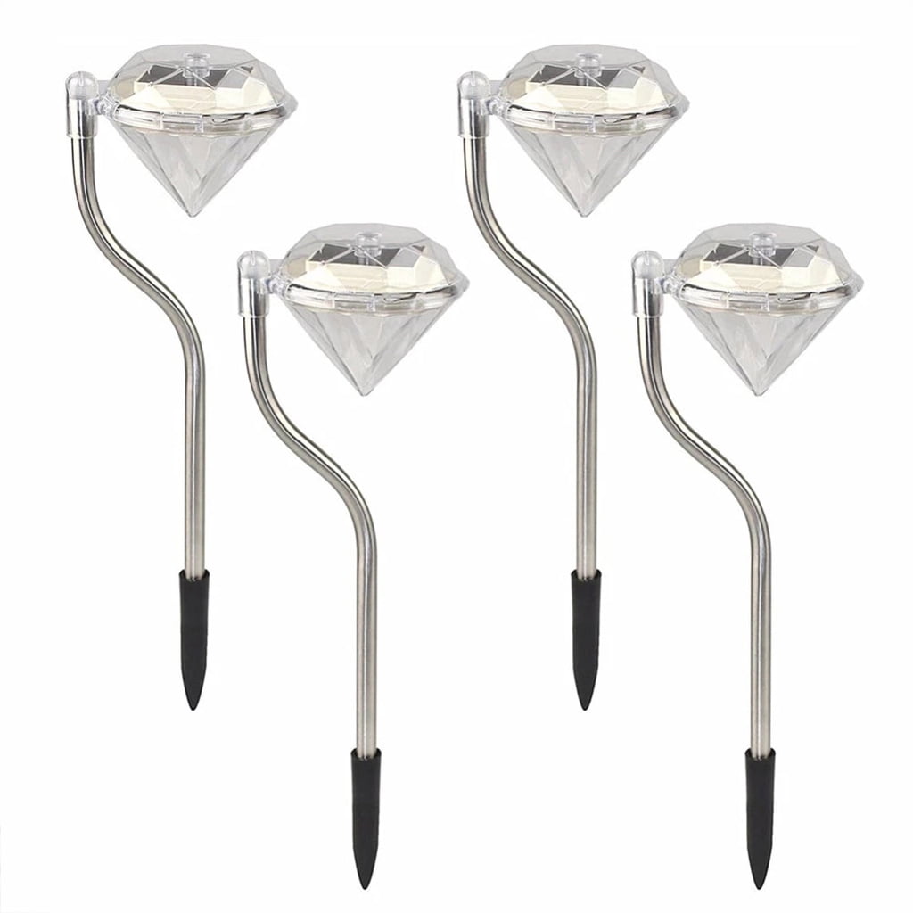 Necvior 4pcs Outdoor Light Solar Powered Garden Stake Yard Lights ...