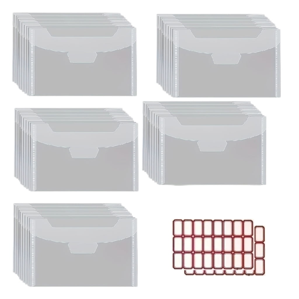 Necvior 50 Pcs Clear Stamp Storage Bag Plastic Envelopes Die Storage ...
