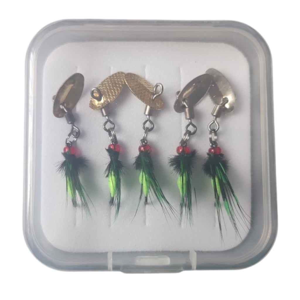 Necvior 5Pcs Fly Fishing Baits Rotating Sequins Lures with Fish Hook ...