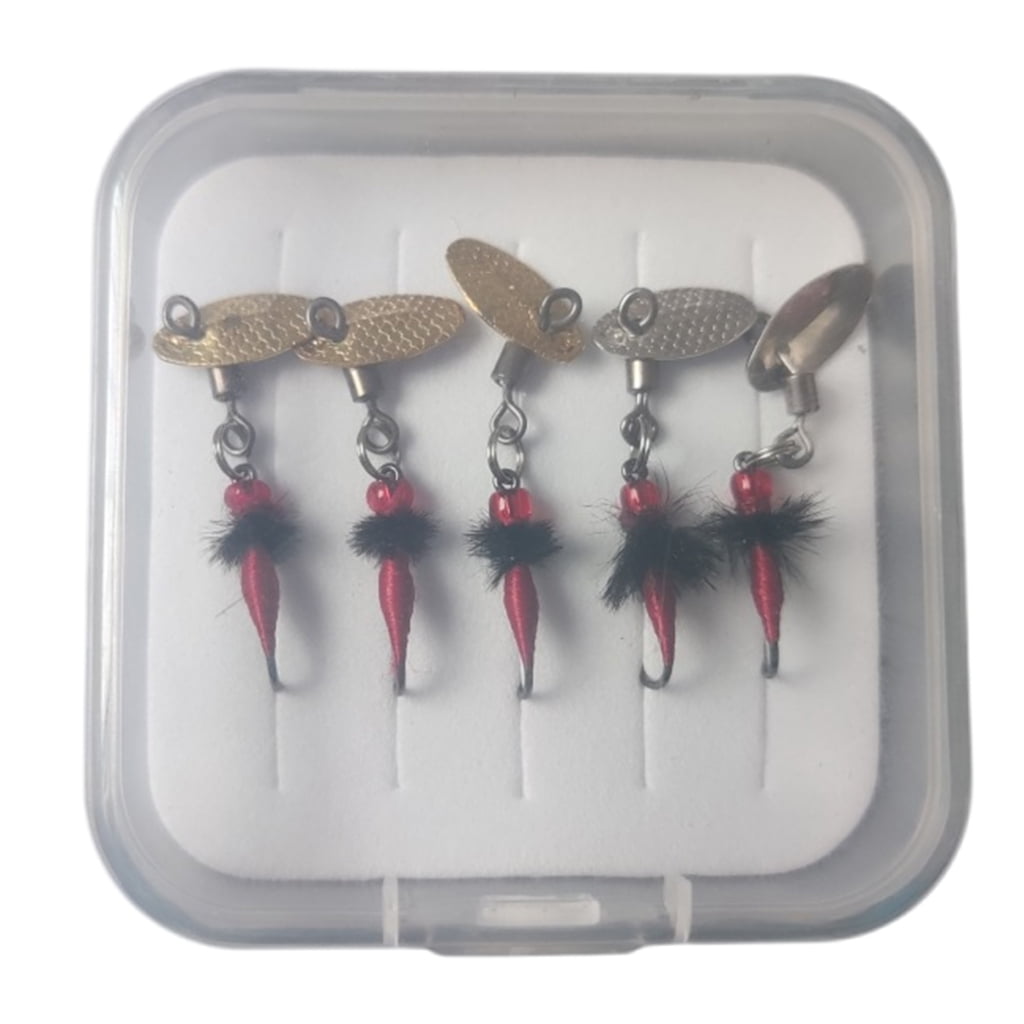 Necvior 5Pcs Fly Fishing Baits Rotating Sequins Lures with Fish Hook ...