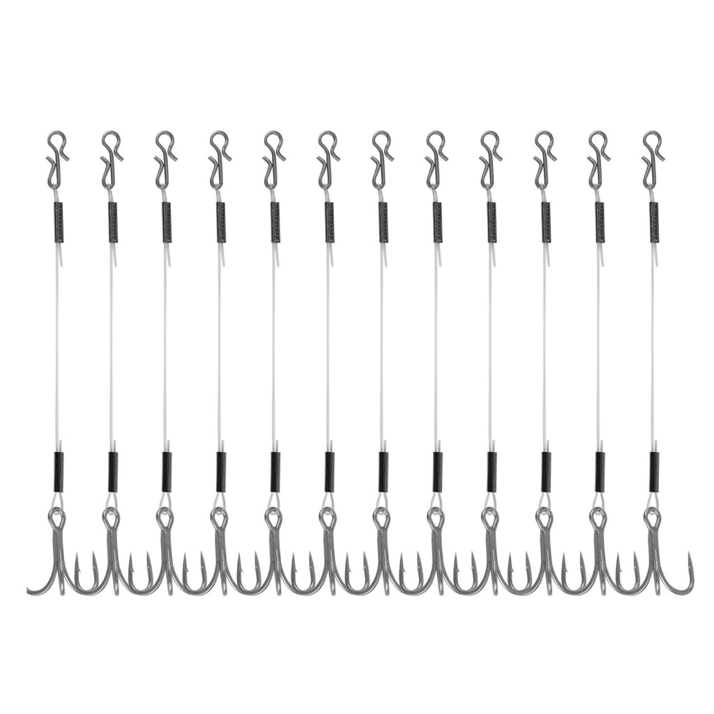 Necvior 6/8/10cm Quick Snap Trailer Treble Hook 12Pcs Hook for Jig Head ...