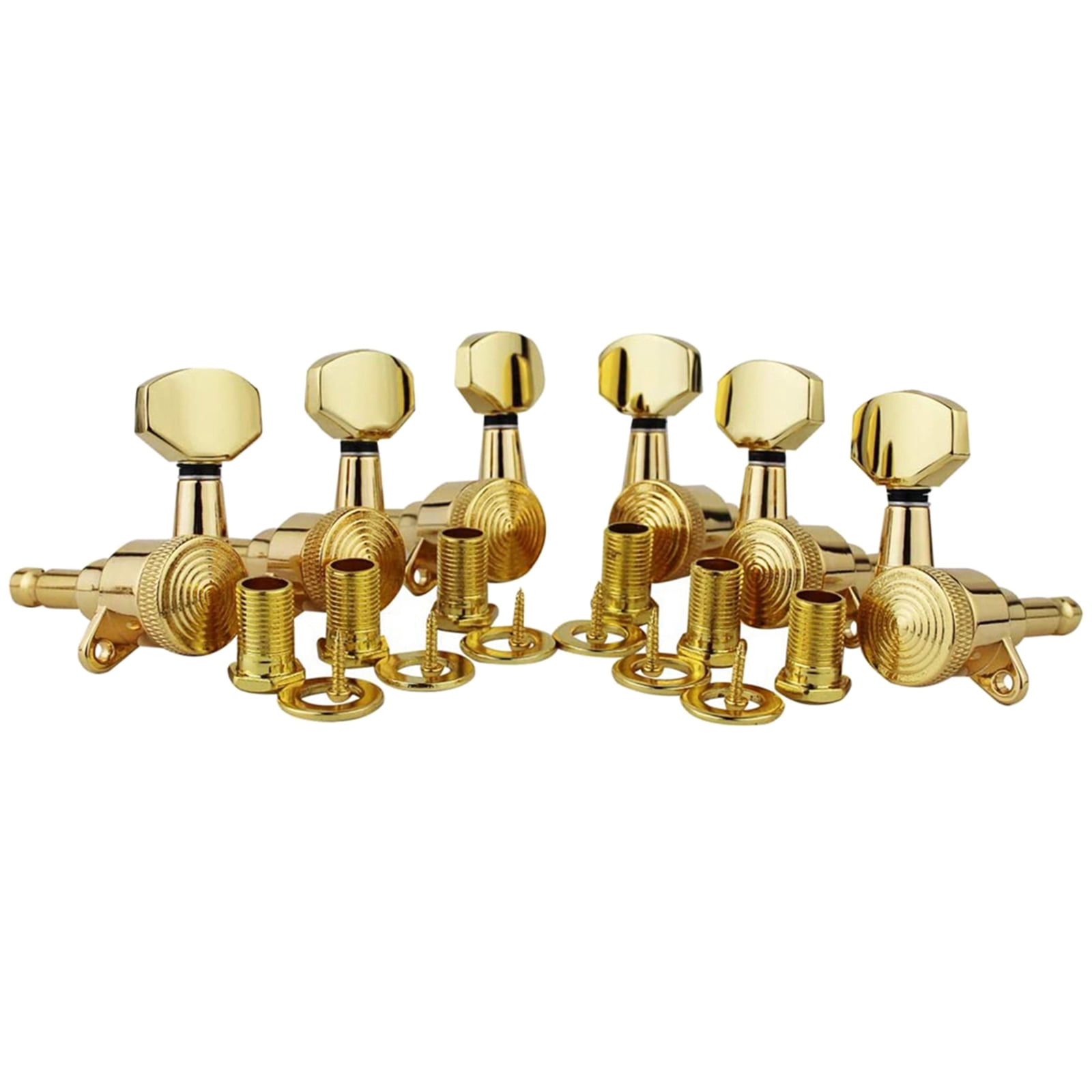 Necvior 6Pcs Guitar Locking Tuners (3L + 3R Handed), 1:18 Ratio Lock ...