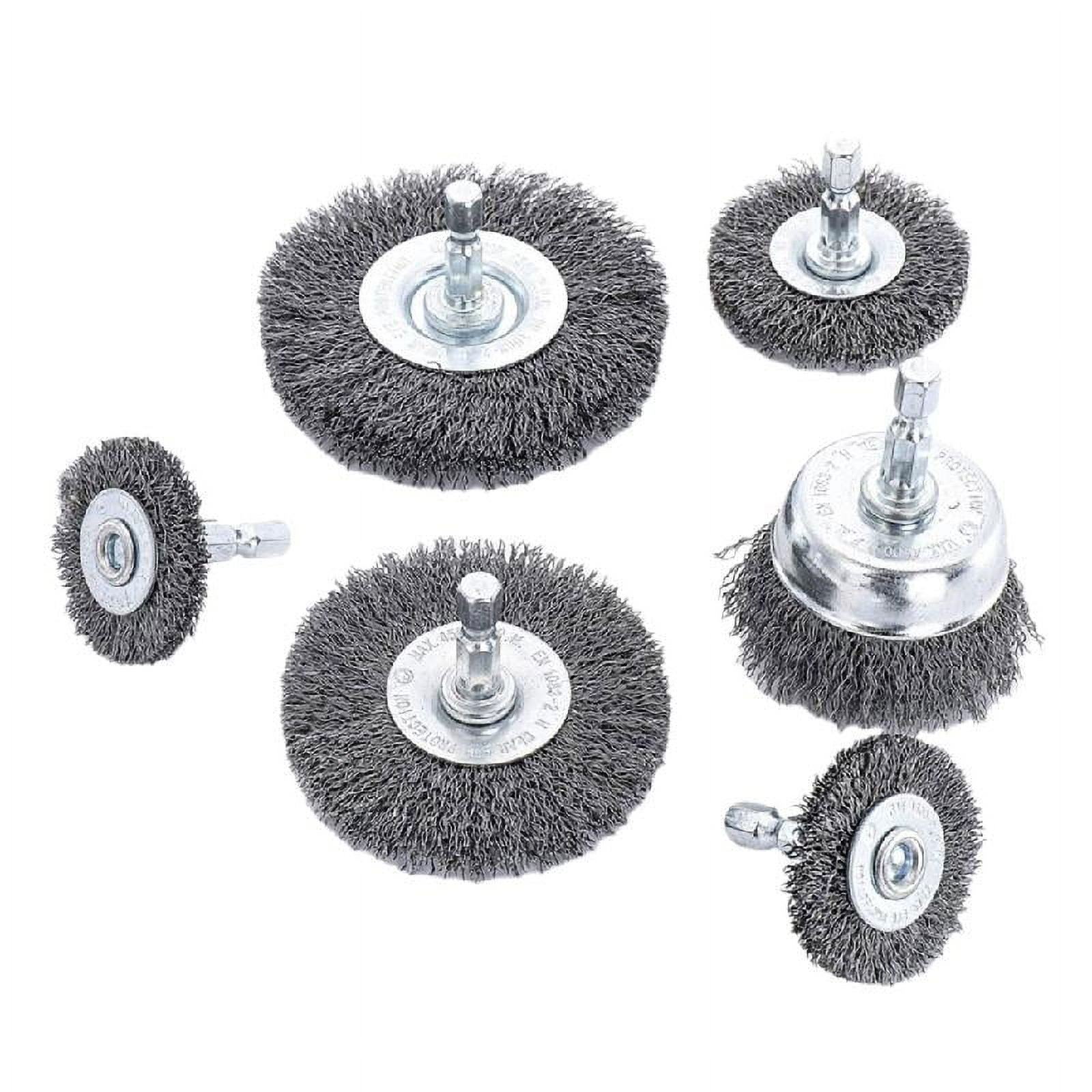 Necvior 6Pcs Wire Brush for Drill Coarse Steel Crimping Wire Wheel ...