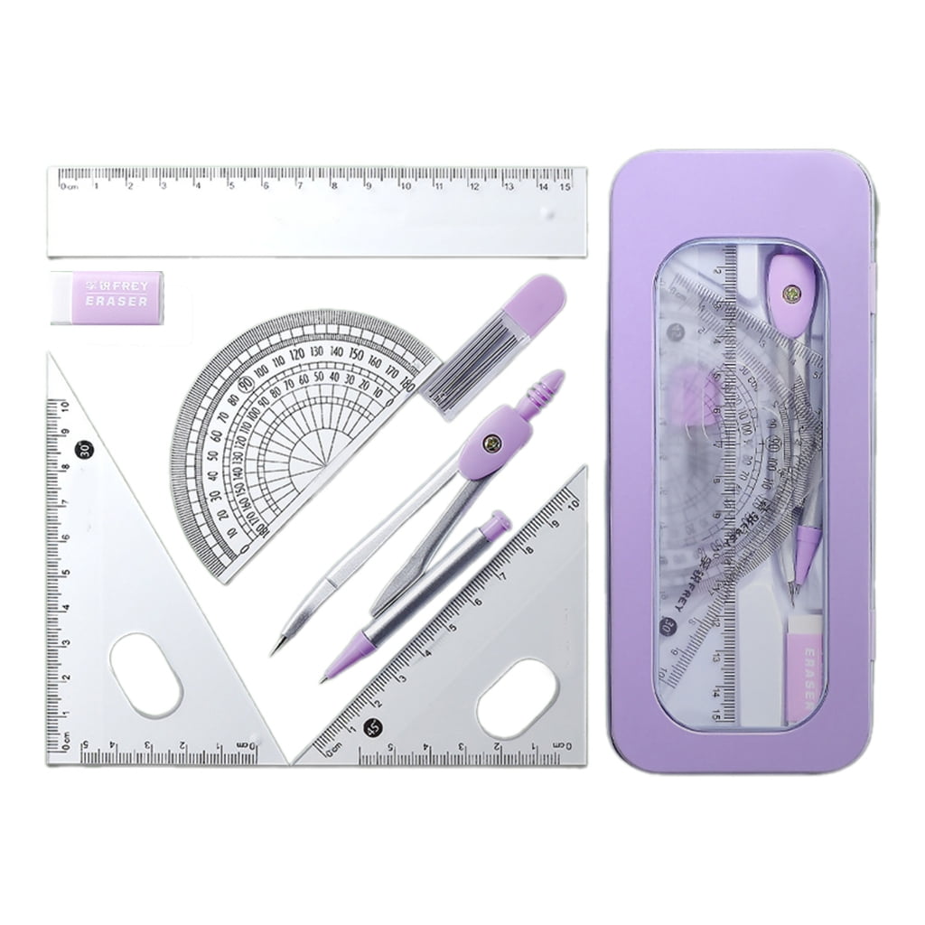 Necvior 7Pcs Professional Mathematical Geometry Tool Set Student ...