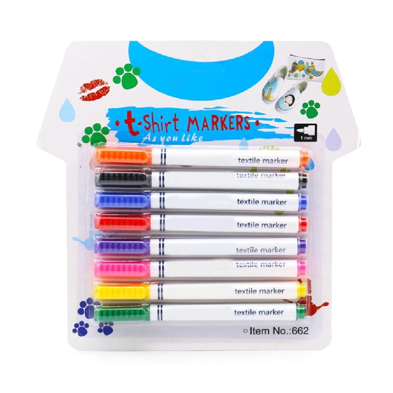 Necvior 8Colors Fabric Markers Pen,Permanent Fabric Paint Pens Art ...