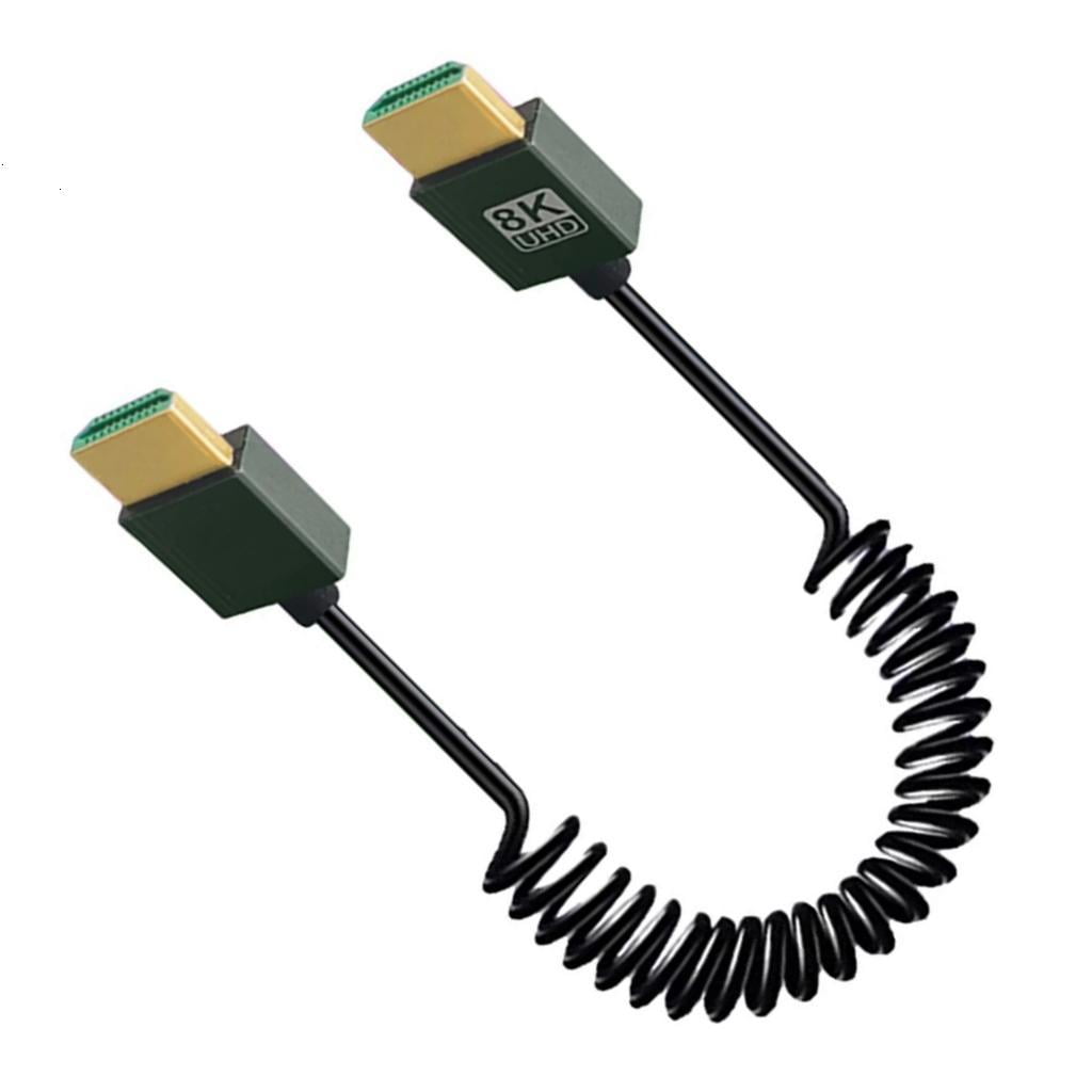 Necvior 8K HDTV Coiled Cable with 8K A to A HDTV Male Cable Coiled for ...