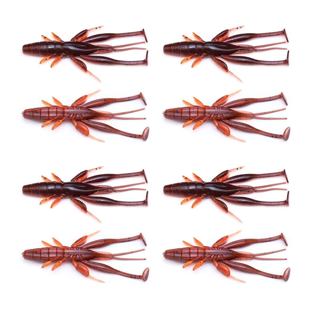 Necvior 8PCS Crawfish Lure Soft Shrimp Baits Lure Artificial Swimbait ...