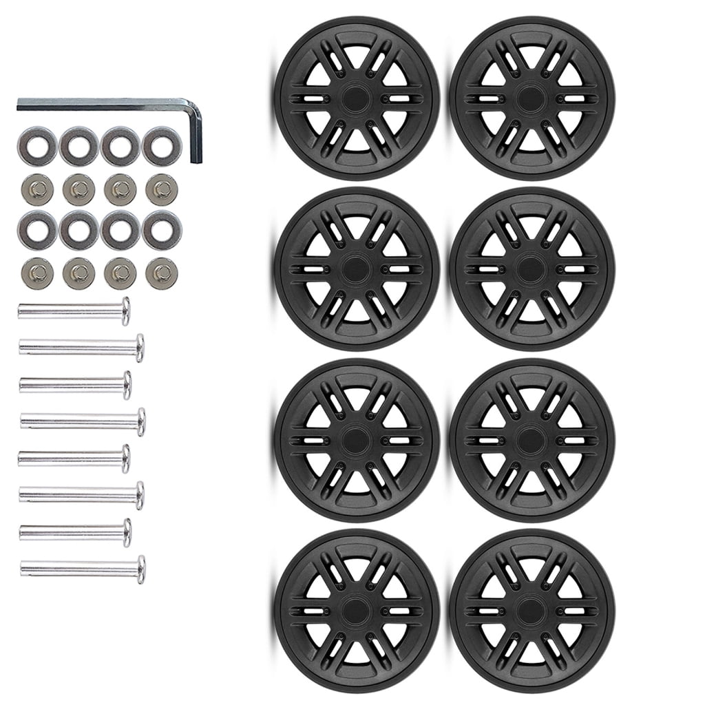 Necvior 8Pcs Universals Luggage Wheels 60mm Suitcase Replacement Double ...