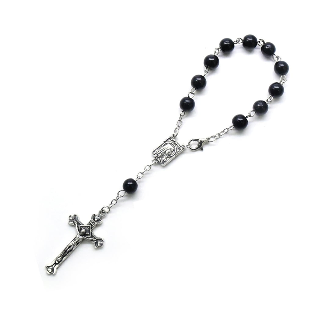 Necvior 8mm Rosary Baptism Favor 11-Bead Pearl Finger Rosaries Weddings ...