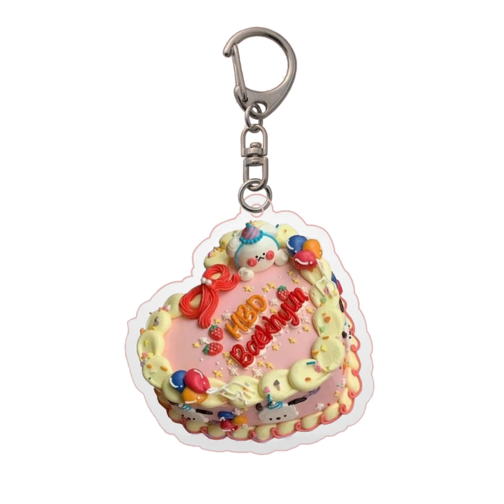 Necvior Acrylic Cake Keychain Decorative Pendant Creativity Interesting ...