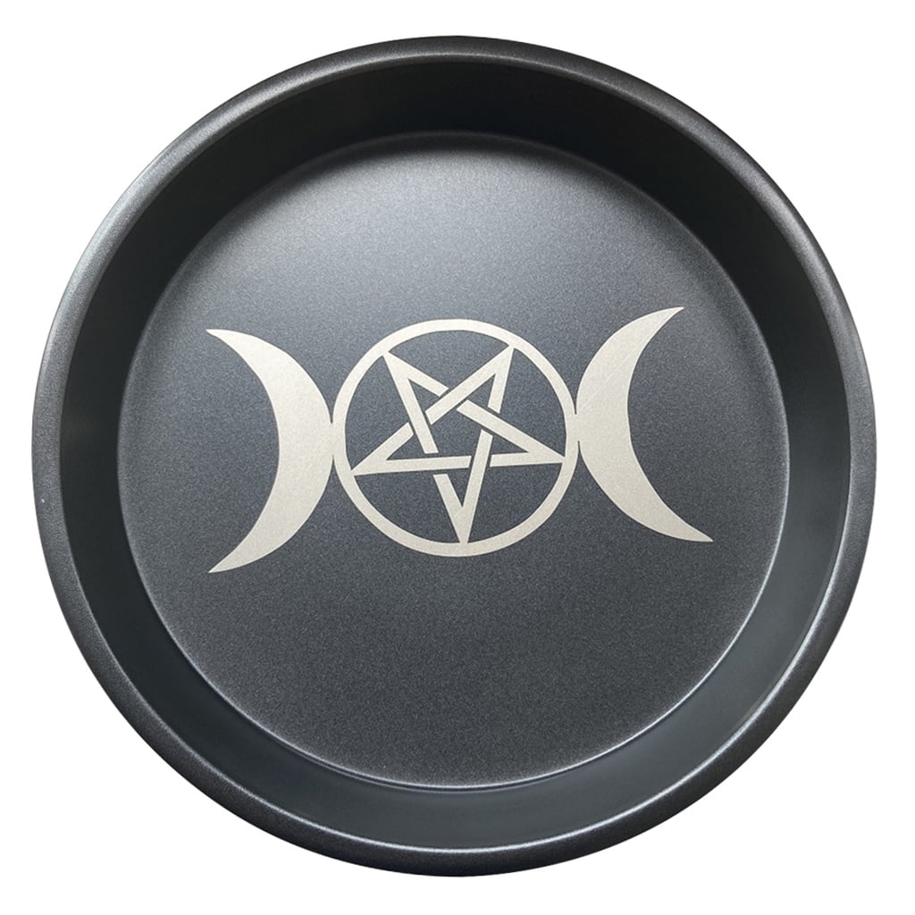Necvior Astrology Moon Star Phase Candlestick Table Altar Plate Steel ...