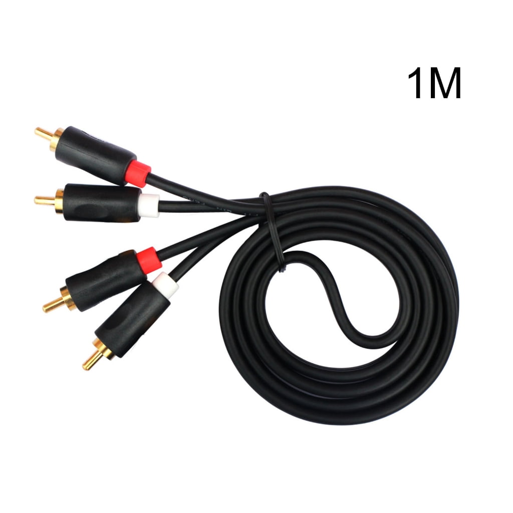 Necvior Cable 2RCA Male To 2RCA Male Stereo Interconnect Cable Cord For ...