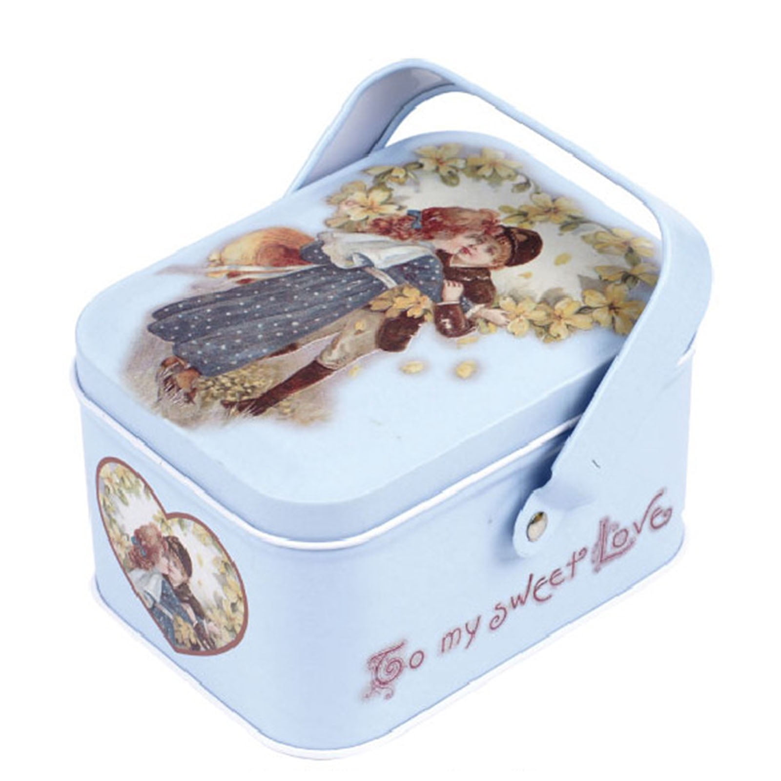 Necvior Cartoon Tinplate Box Cute Square Candy Chocolate Cookies Gift ...