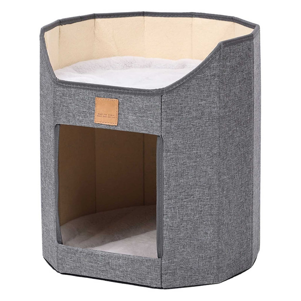 Necvior Cat House Foldable Cat Tree Bed for Indoor Cats Cute Cave House ...