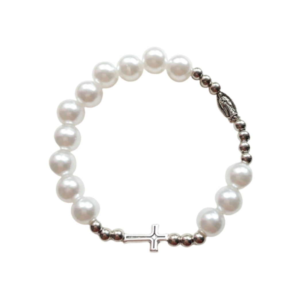 Necvior Catholic Cross Finger Chain Vintage Rosary Baptism Rosaries ...