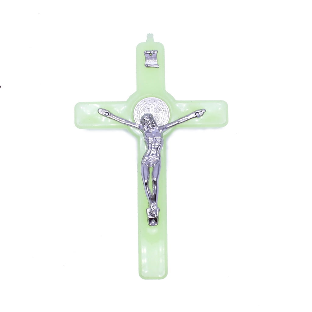 Necvior Catholic Crucifix Wall Cross 1 Pack, Small Wooden Cross with ...