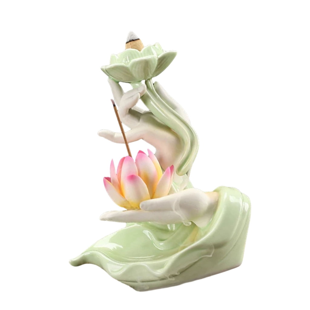 Necvior Ceramic Flower Waterfall Backflow Incenses Burners for Home ...