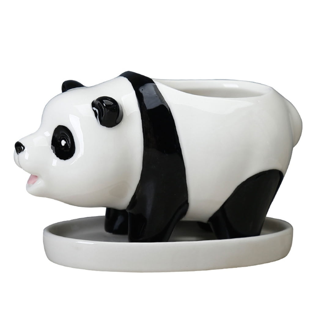 Necvior Ceramic Panda Flower Pot Succulents Container Decorative Flower ...