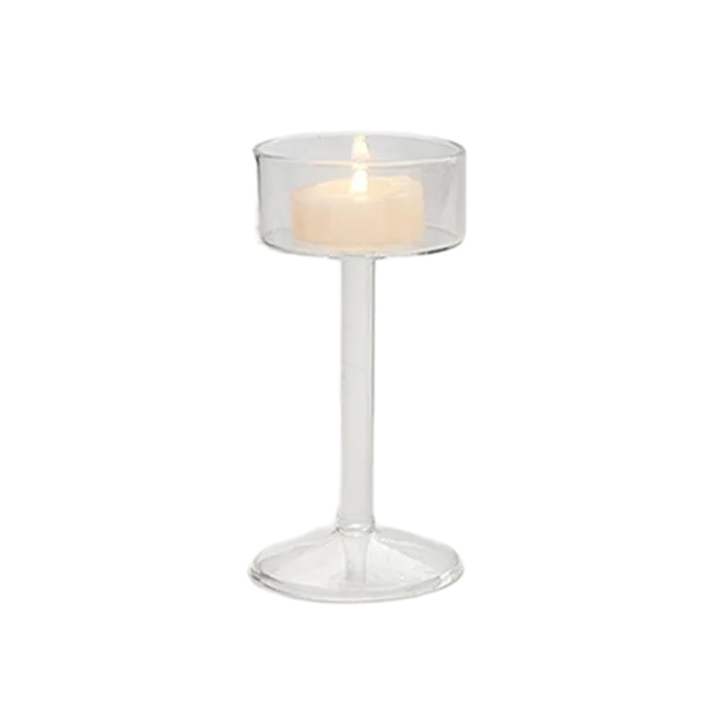 Necvior Clear Glass Votive Candle Holder Elegant Long Stem Candlestick ...