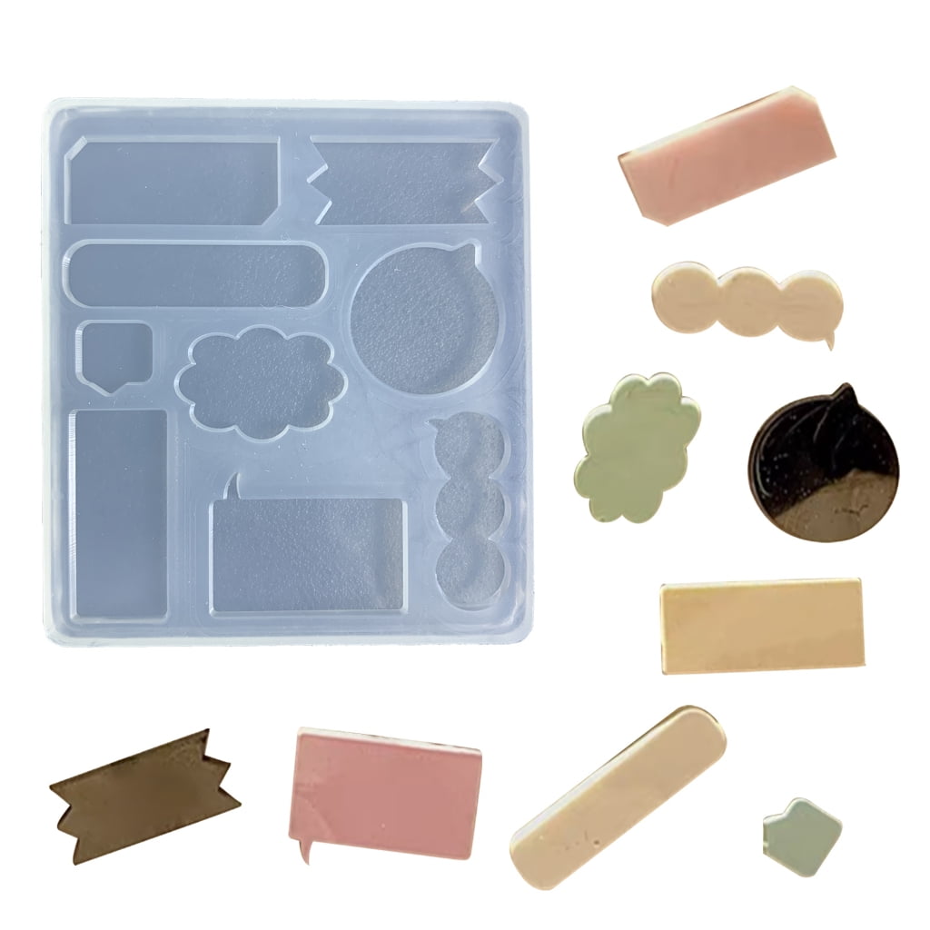 Necvior Clear Quicksands Dialog Box Silicone Molds Shaker Oil UV Resin ...