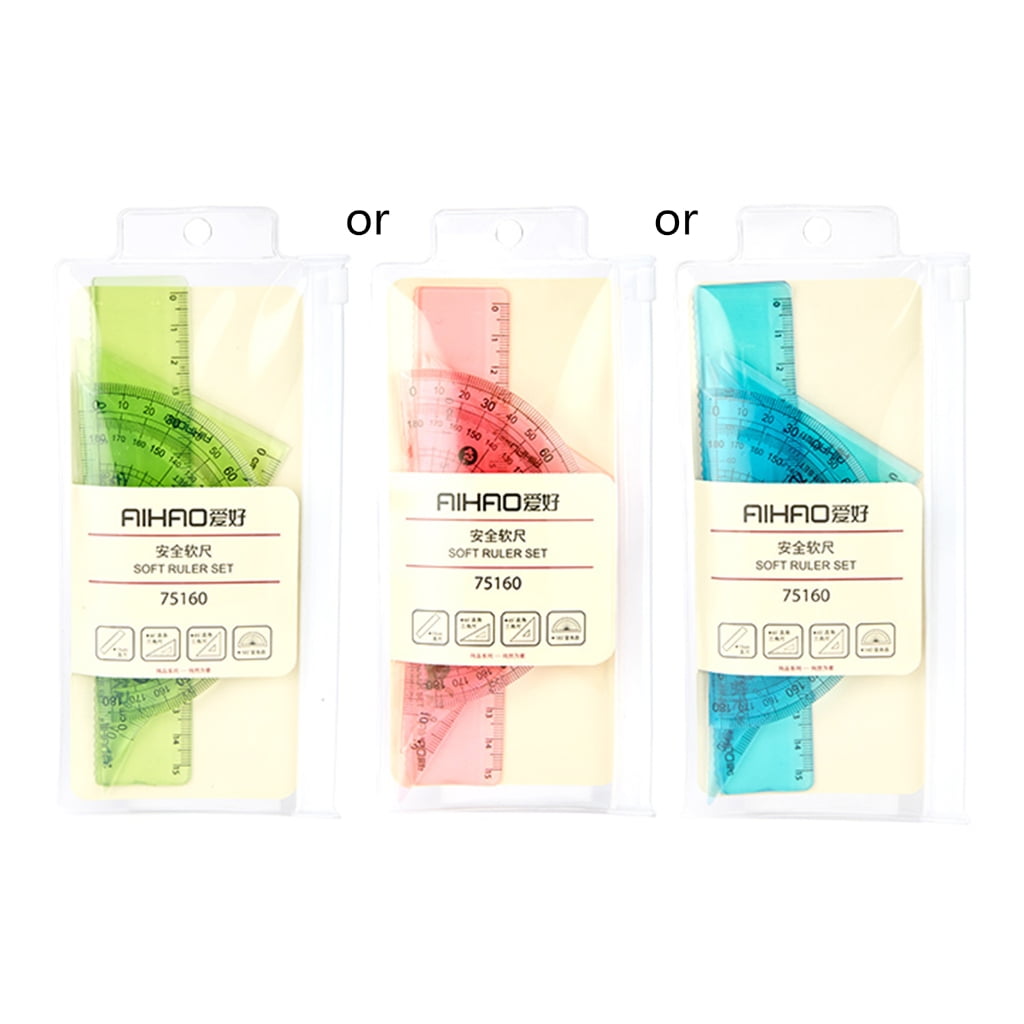 Necvior Clear Straight Ruler,Triangle Rulers,Protractor Ruler Geometry ...