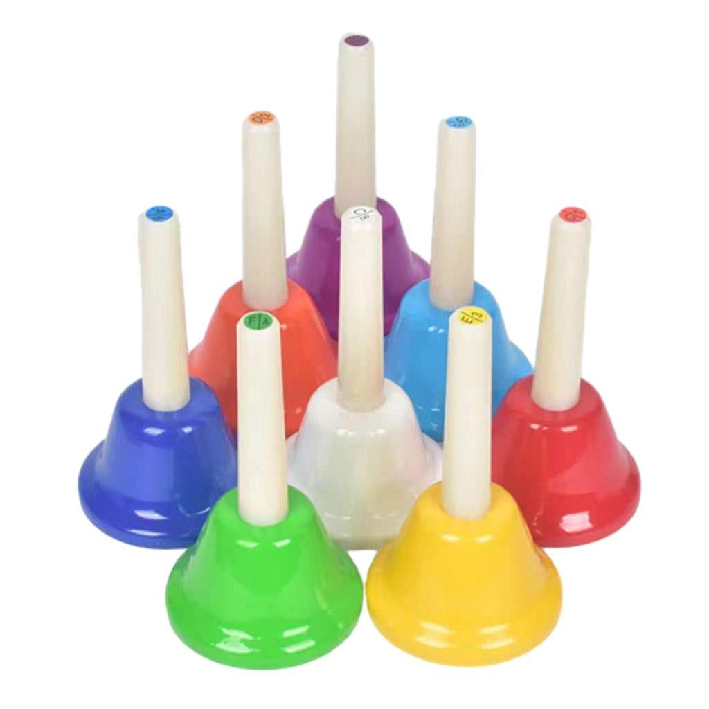 Necvior Colorful Handbells Set 8 Note Musical Bells Hand Percussion ...