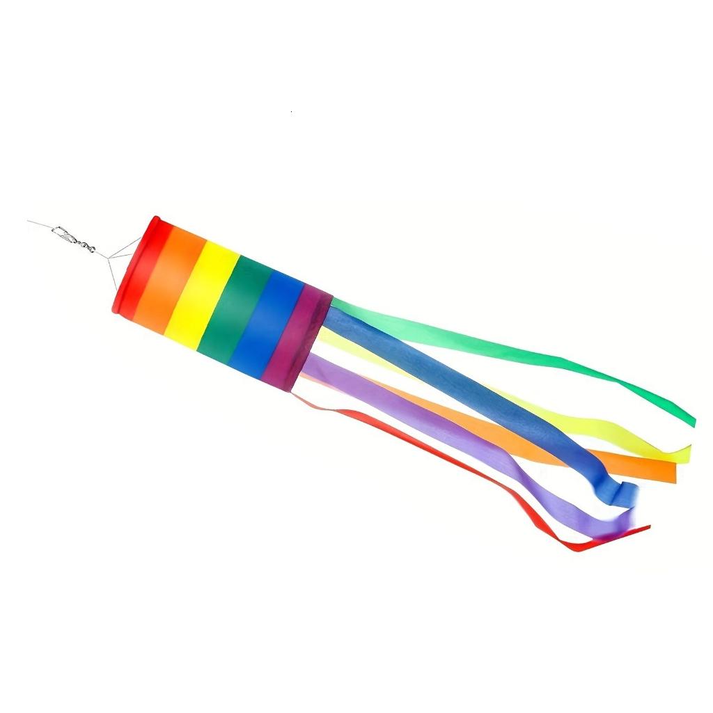 Necvior Colorful Hangings Rainbow Column Flag Windsock With Line ...