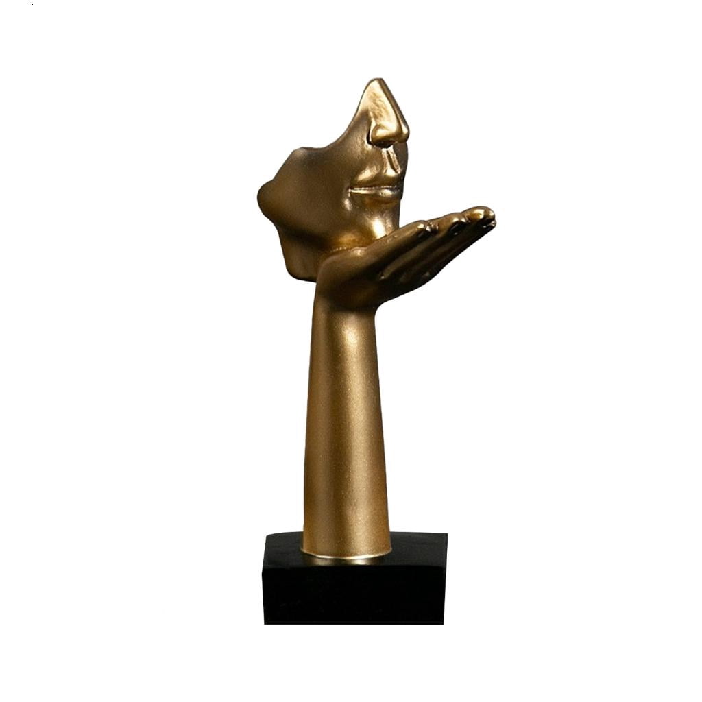 Necvior Contemporary White and Gold Woman Face Statue Sculpture for ...