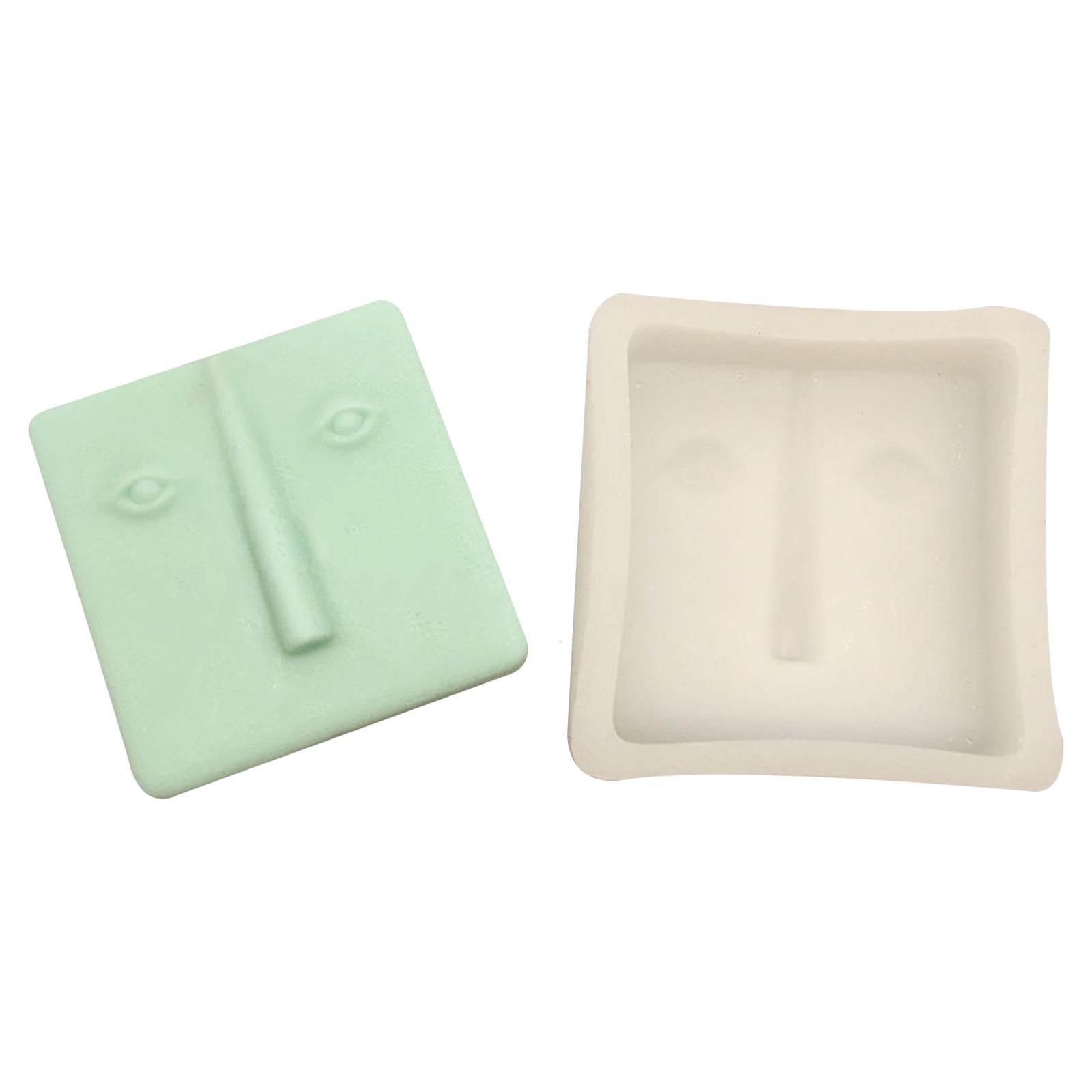 Necvior Creative Face Shape Silicone Candles Mold Exquisite Abstract ...