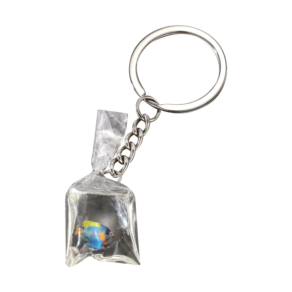 Necvior Creative Resin Water Bag Keychain Charm Stylish Resin Fish ...