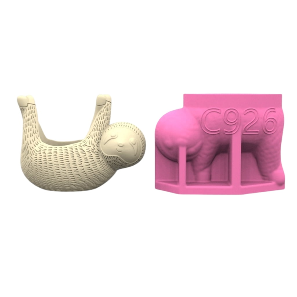 Necvior Creative Silicone Mould Plant Pots Molds Sloths Shape Epoxy ...