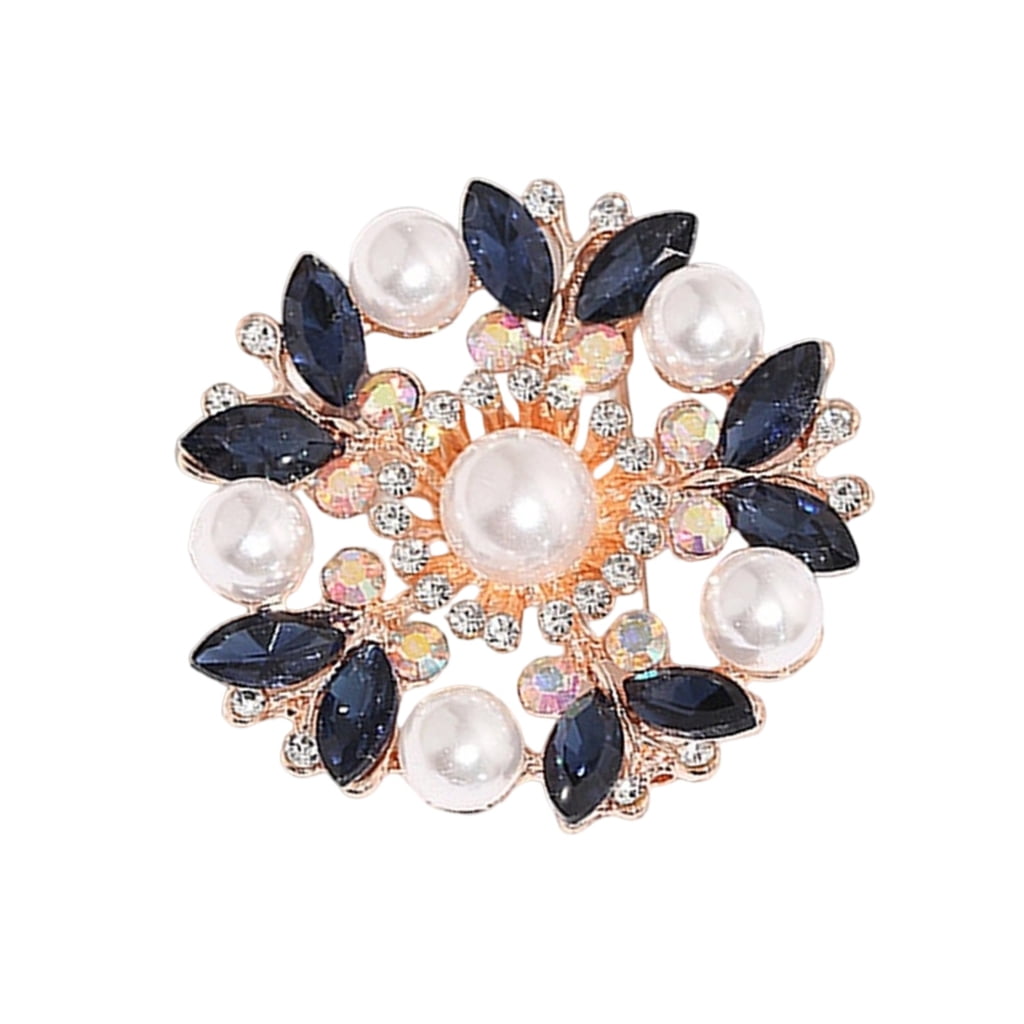 Necvior Crystal Adorned Pearls Brooch Versatile Accessory For Sweater ...