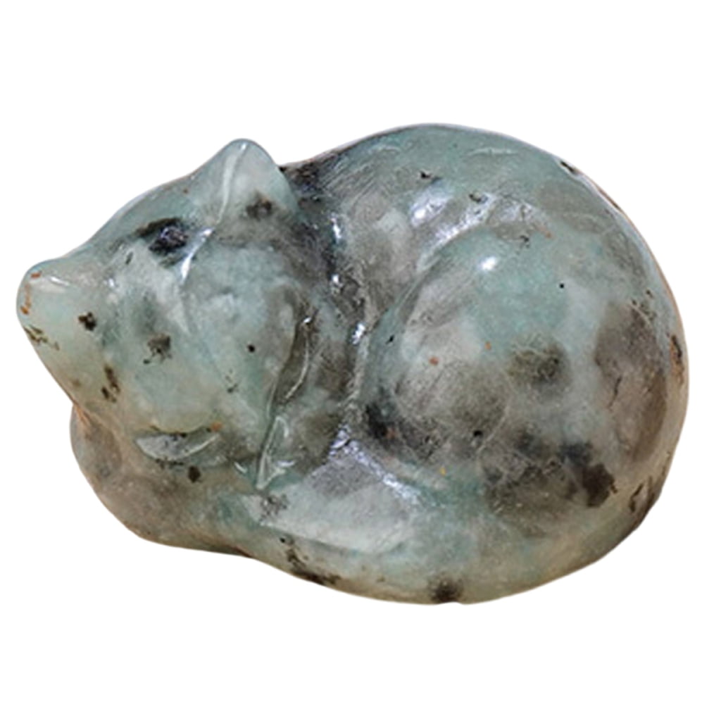Necvior Crystals Cats Carving Stone Figure for Home Decors Collectors ...