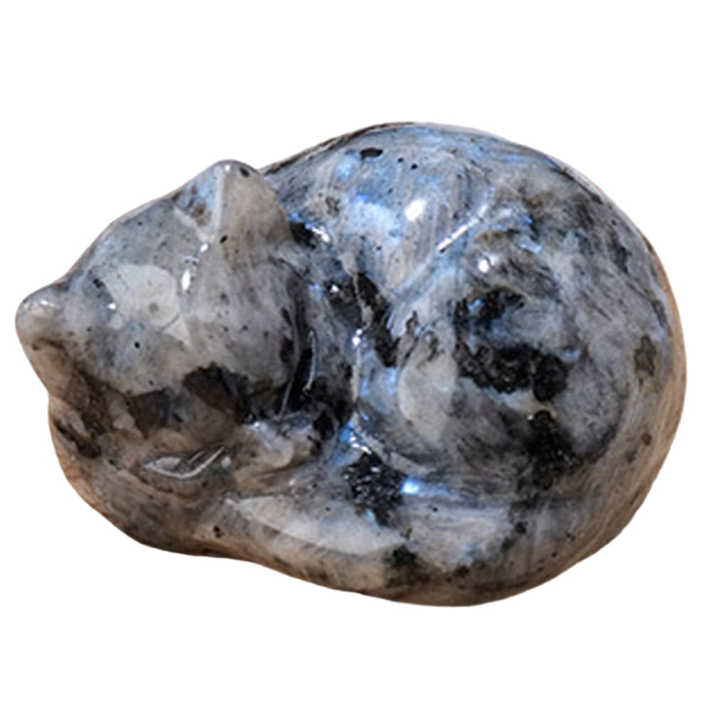 Necvior Crystals Cats Carving Stone Figure for Home Decors Collectors ...