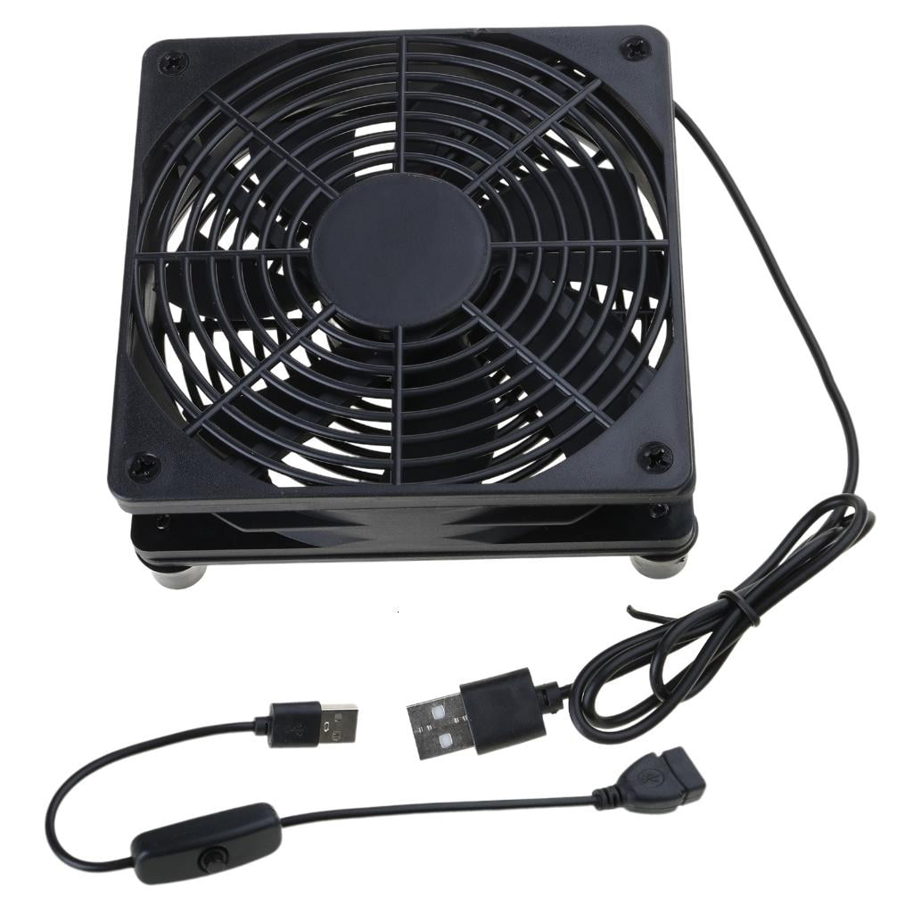 Necvior DC5V USB Powered 120mm Cooling Fan Stand for Router Rack AV ...