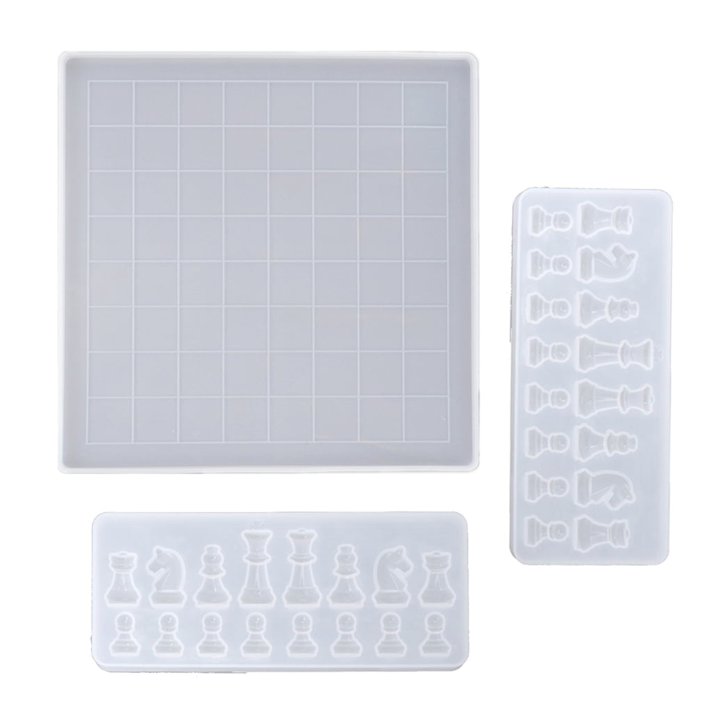 Necvior DIY Chess and Chessboard Shape Epoxy Silicone Mold Toys for ...