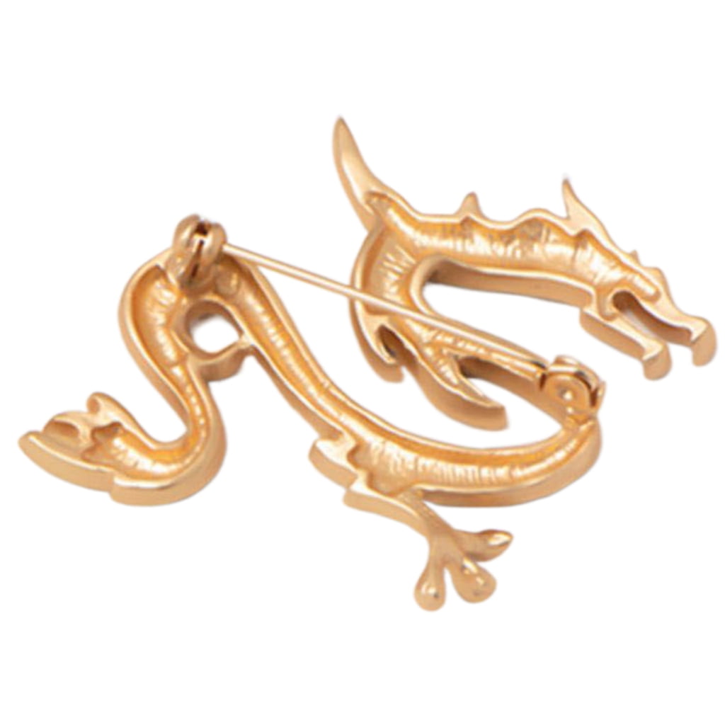 Necvior Delicate Dragon Shape Lapel Pin Jewelry Retro Dragon Badge ...