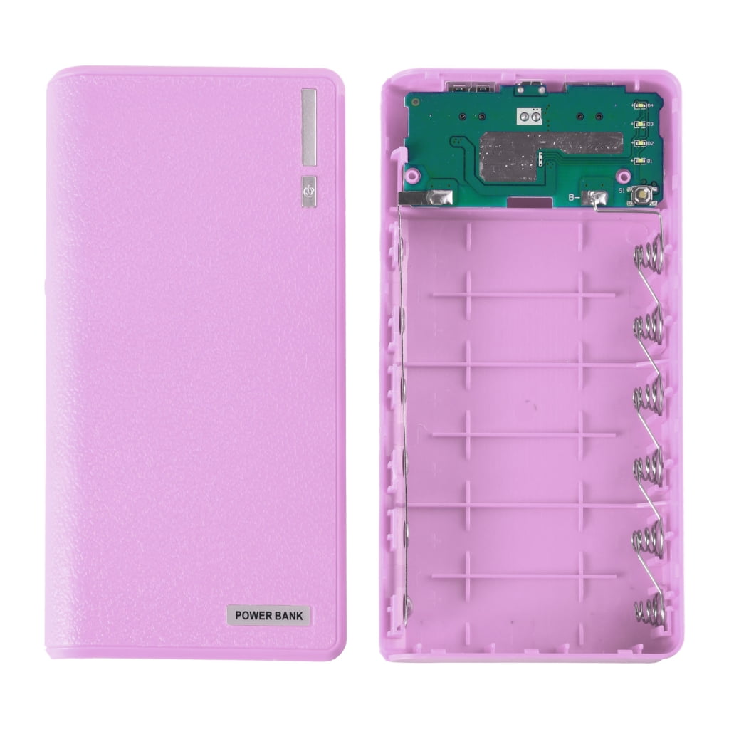 Necvior Dual USB Power Bank 6x 18650 External Backup Battery Charger ...