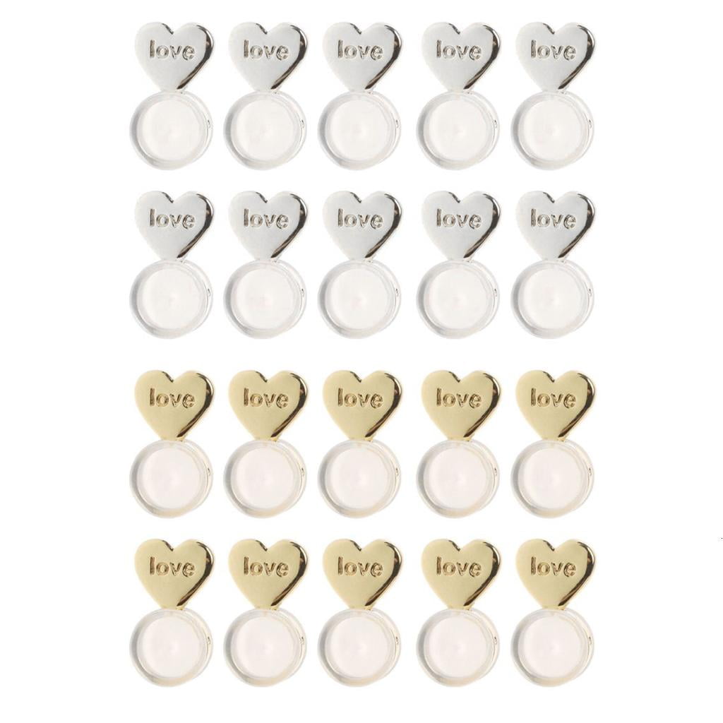 Necvior Earring Support Backs Earring Backs for Studs Heart Love ...