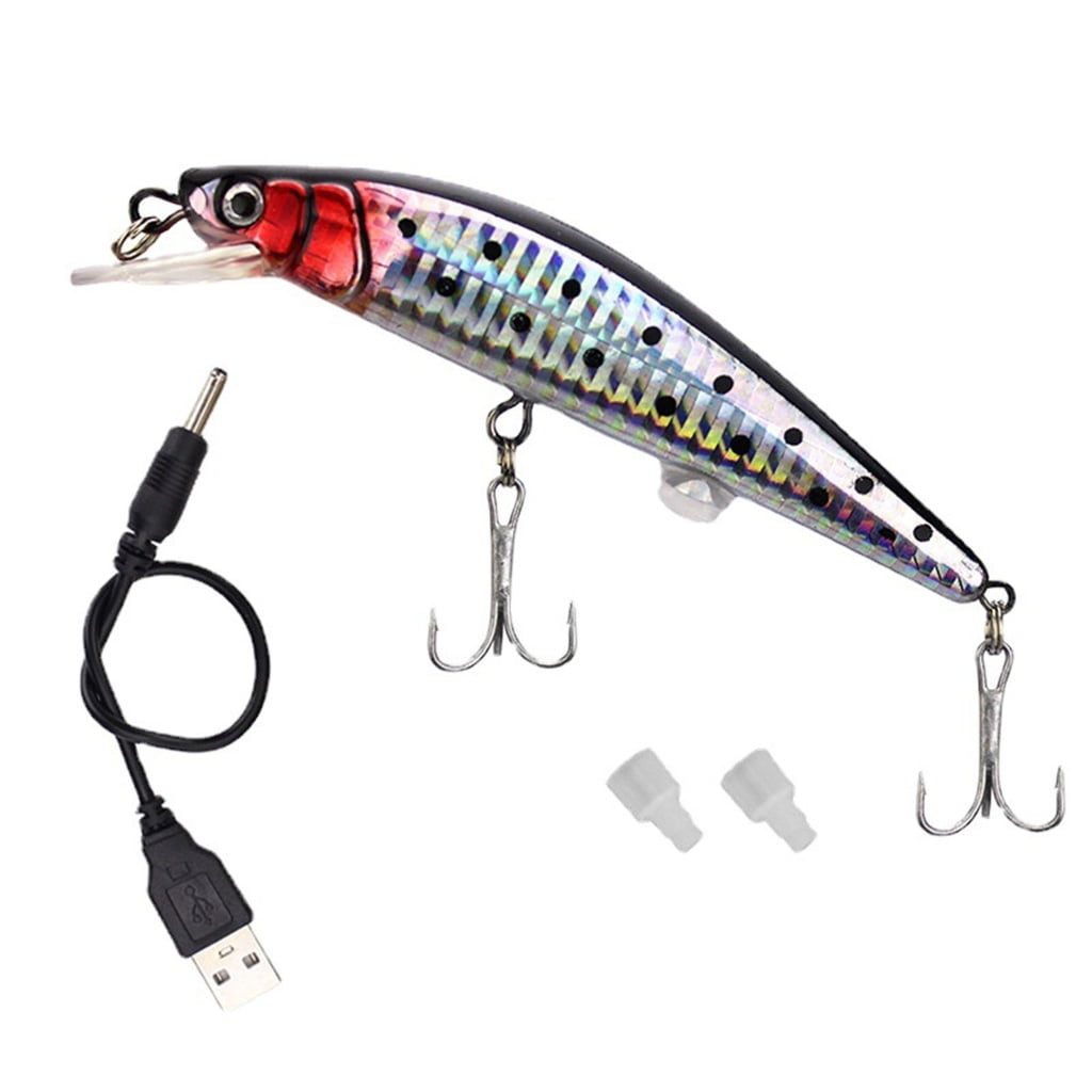Necvior Electric Fishing Baits Lures Electric Wobbler LED Light Fishing ...