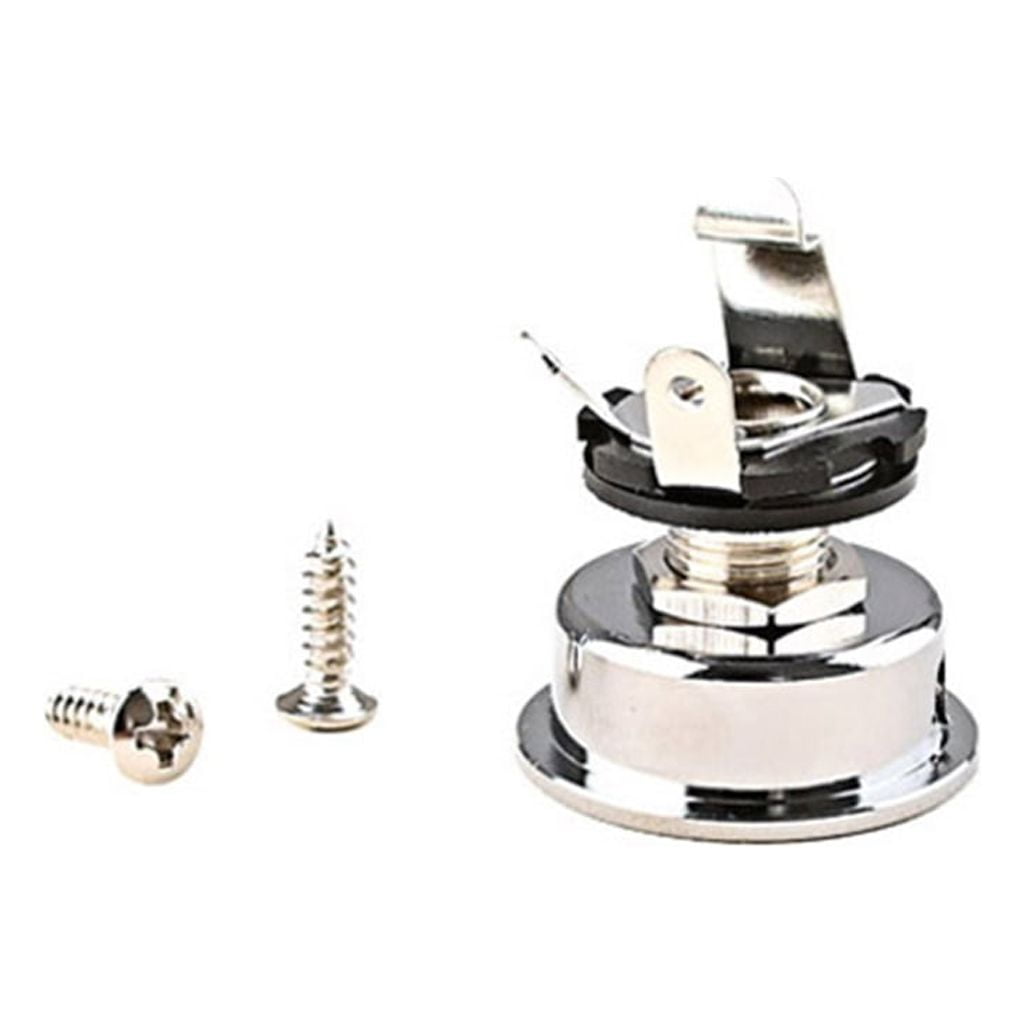 Necvior Electric Guitar Chrome Socket Jack Plate Holder for 6.35mm Plug ...