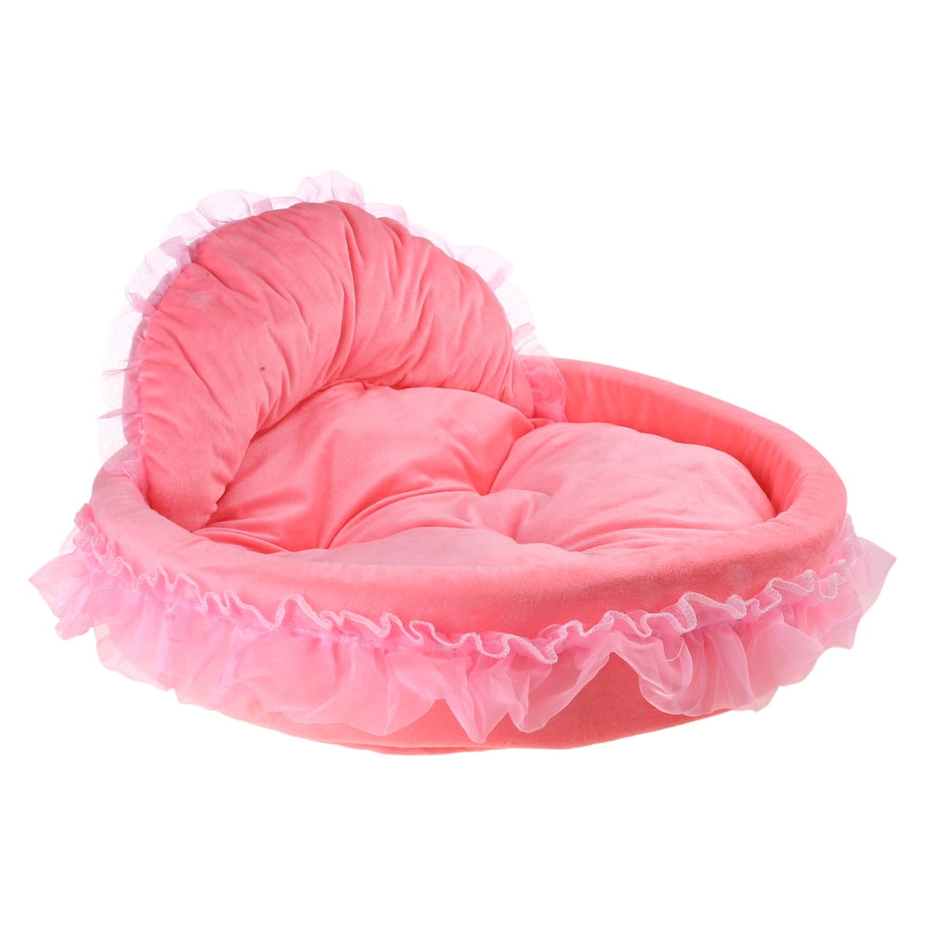 Necvior Elegant Lace Dog Puppy Bed Ruffled Princess Sofa for Small to ...