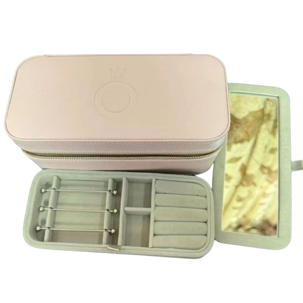 Necvior Elegant Pink Jewelry Box With Multi Layer Designs And Soft ...