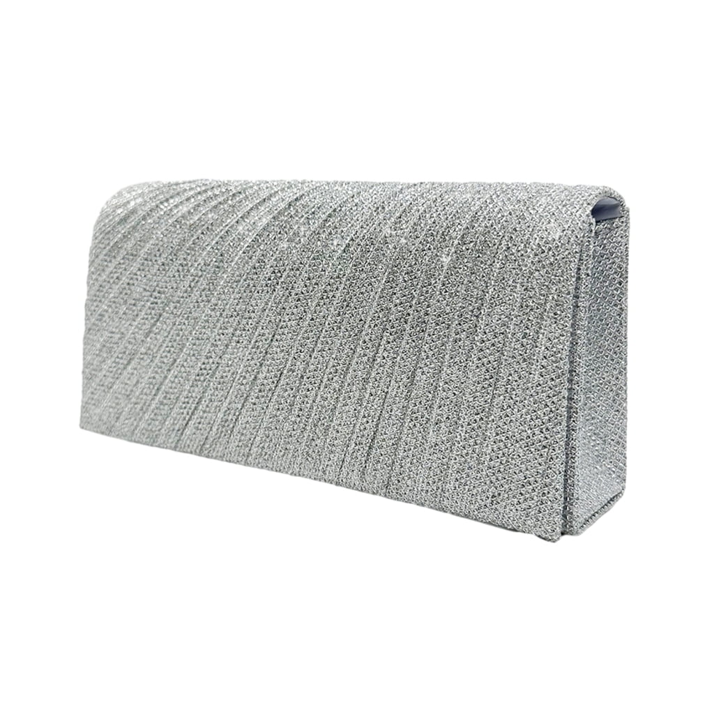 Necvior Evening Clutch Purse Sparkling Party Pleated Handbag for ...
