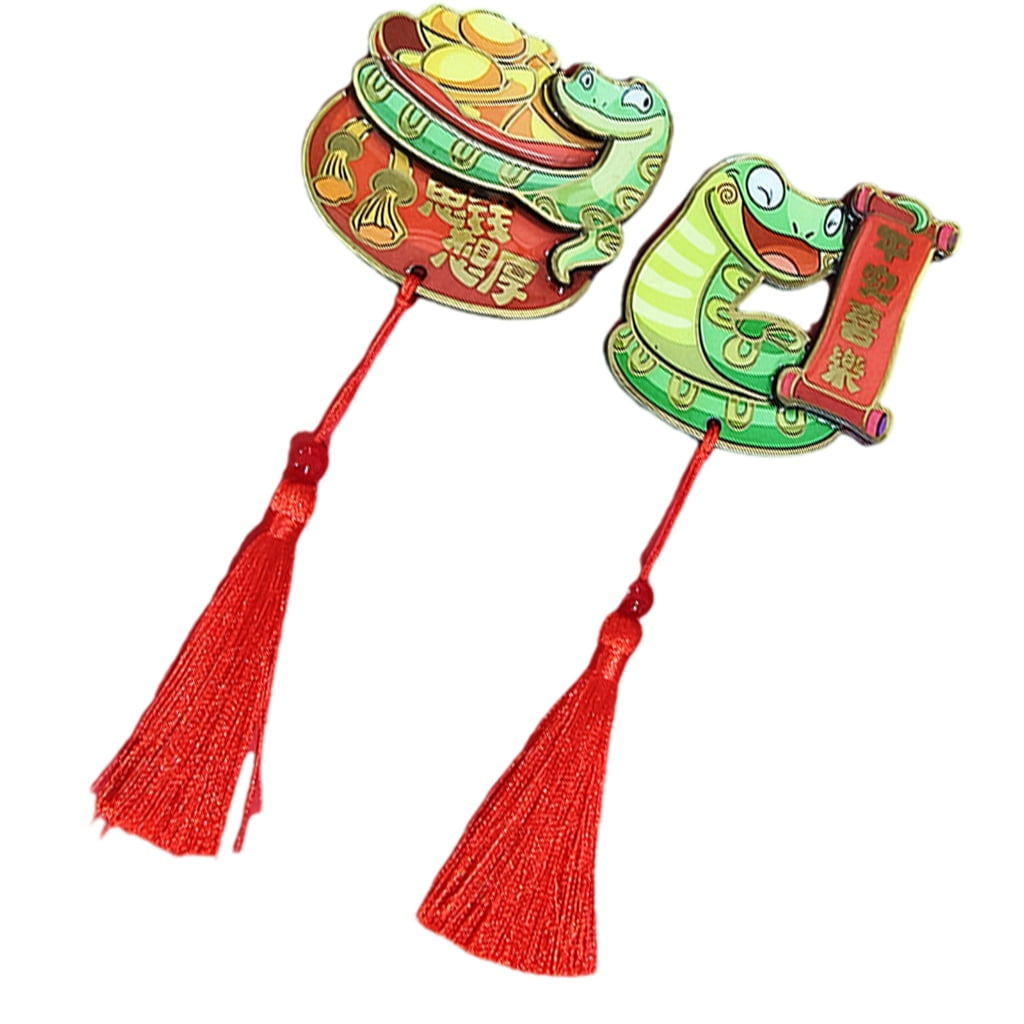 Necvior Festival Refrigerator Magnets Wood Carved Chinese Snake Years ...