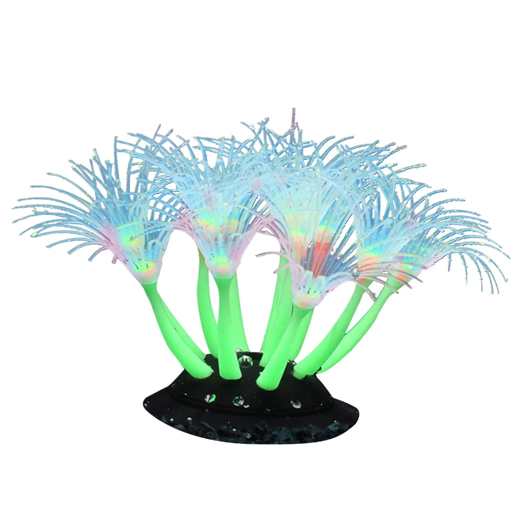 Necvior Fish Tank Silicone Coral Ornament DIY Artificial Aquarium Plant ...